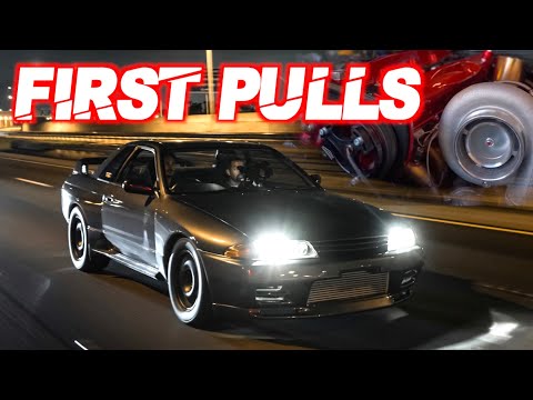 Skyline R32 GTR AWD 3.2L Stroker FIRST FULL PULLS! (BOOST HITS HARD ...