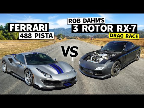 Rob Dahm’s 3 Rotor RX-7 Races a Ferrari 488 Pista, Things Get Sketchy ...
